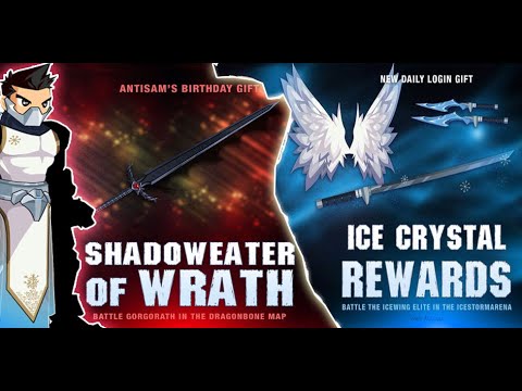 [AQW] NEW 0 AC SHADOW EATER OF WRATH + CRYSTAL ICE WEAPONS & WINGS ...