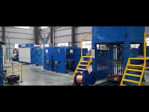 Medium copper wire drawing machine with annealing, double spoolers ...