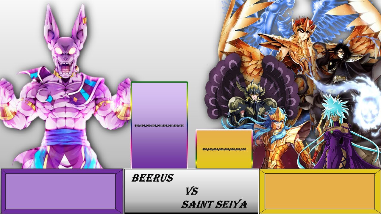 Beerus Vs Saint Seiya Power Level - YouTube
