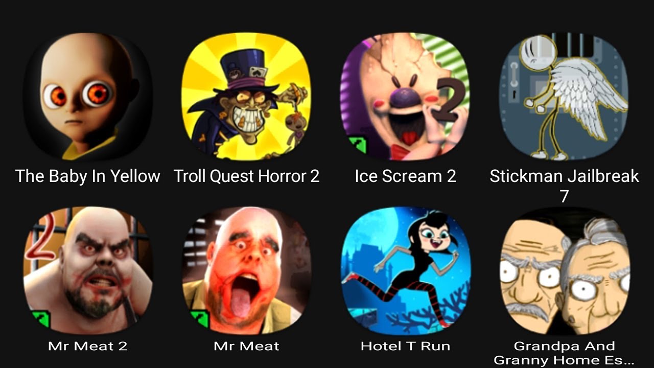 The Baby In Yellow, Troll Quest Horror 2, Ice Scream 2, Stickman ...
