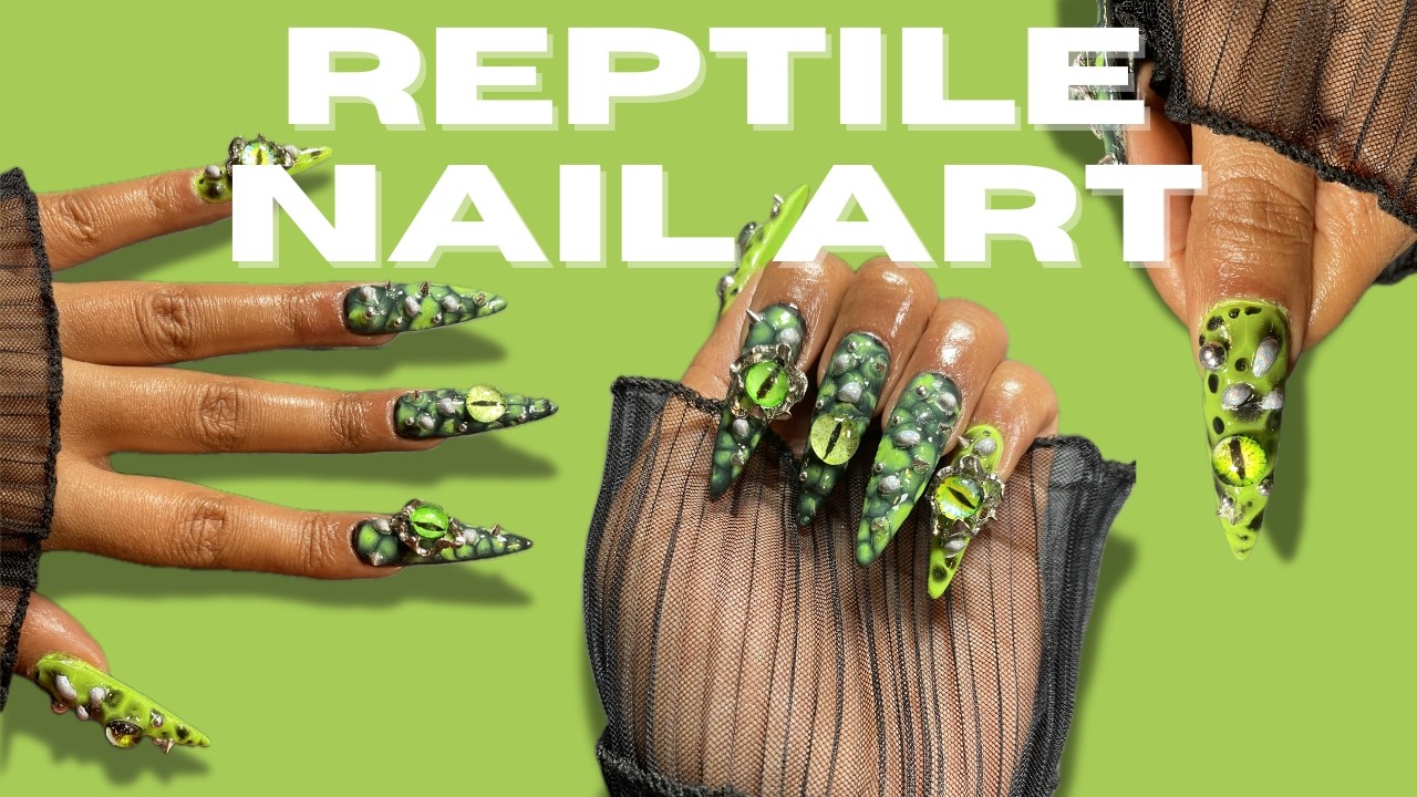 Reptile Nail Art Using BORN PRETTY Gel Products | Gel-X Nail Art | BORN ...
