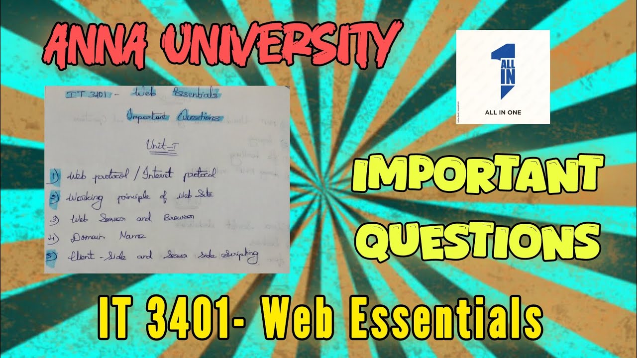 IT 3401 Web Essentials Important Questions|#annauniversity #allinone # ...