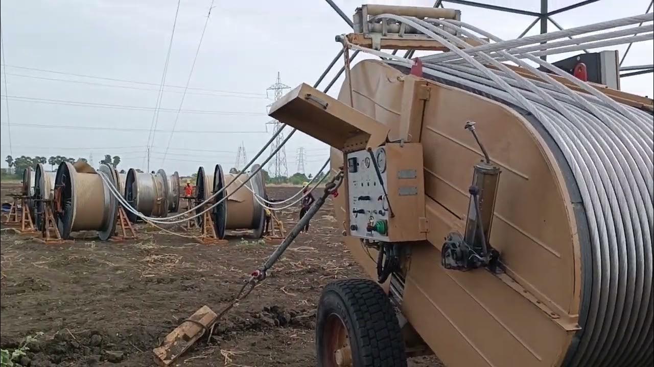 400kv transmission line stringing in Tamilnadu how to pull conductor transmission line #mithlesh ...