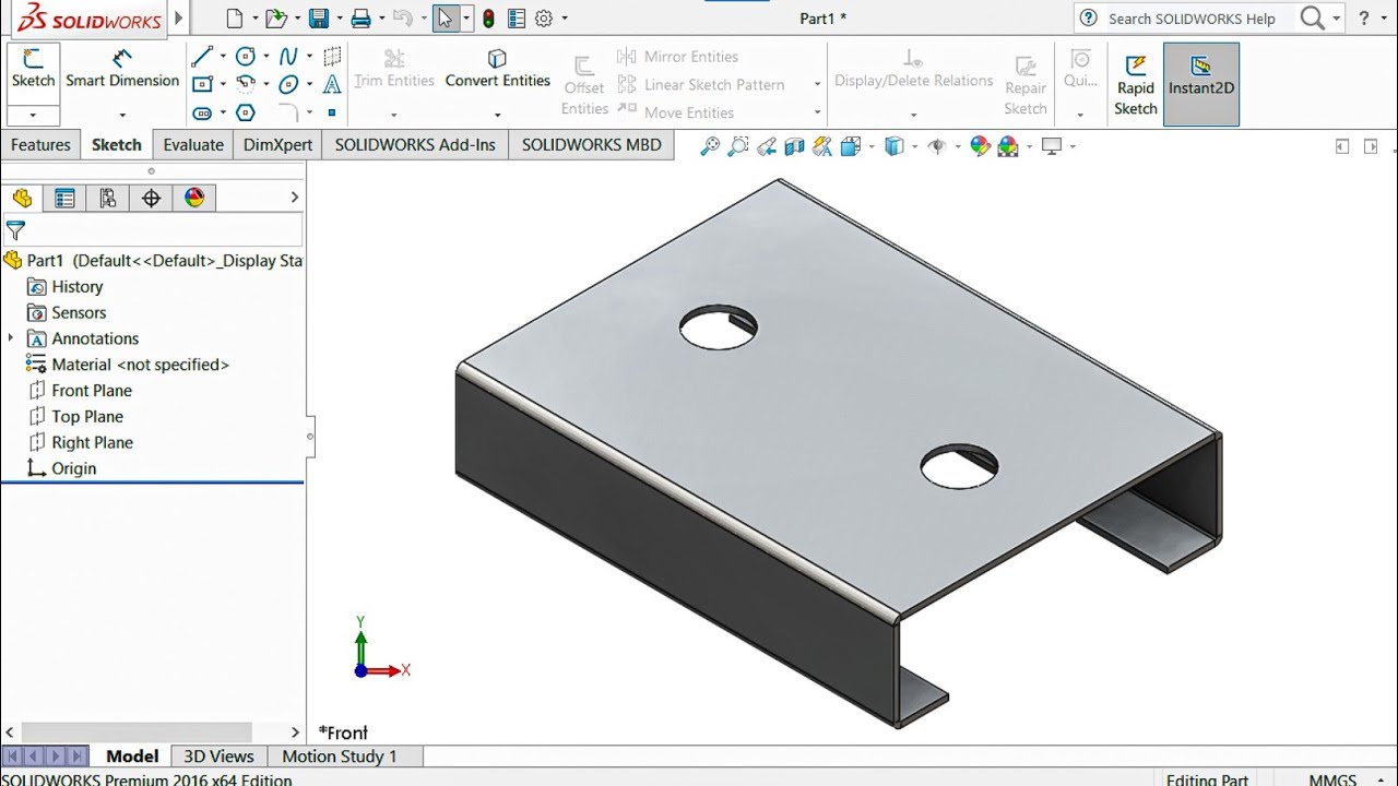 SolidWorks Tutorial Sheet Metal Exercise-4 - YouTube