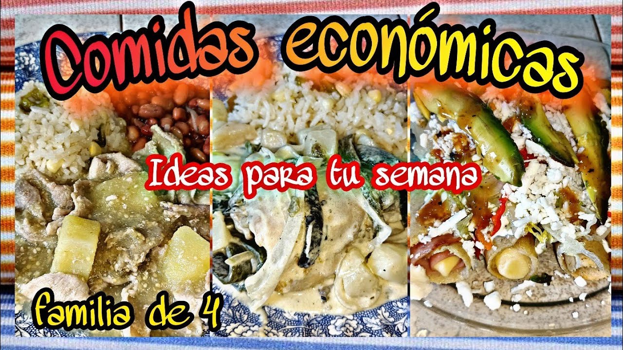 🤑Menú Económico Para Familia De 4 | Comidas Económicas Para Tu Semana # ...