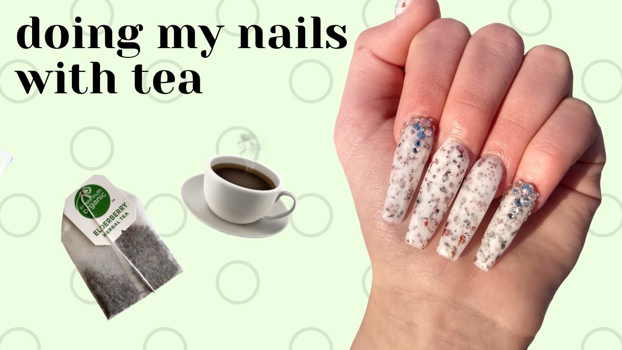 Milk bath nails with REAL tea! TEA nails! ☕ - YouTube