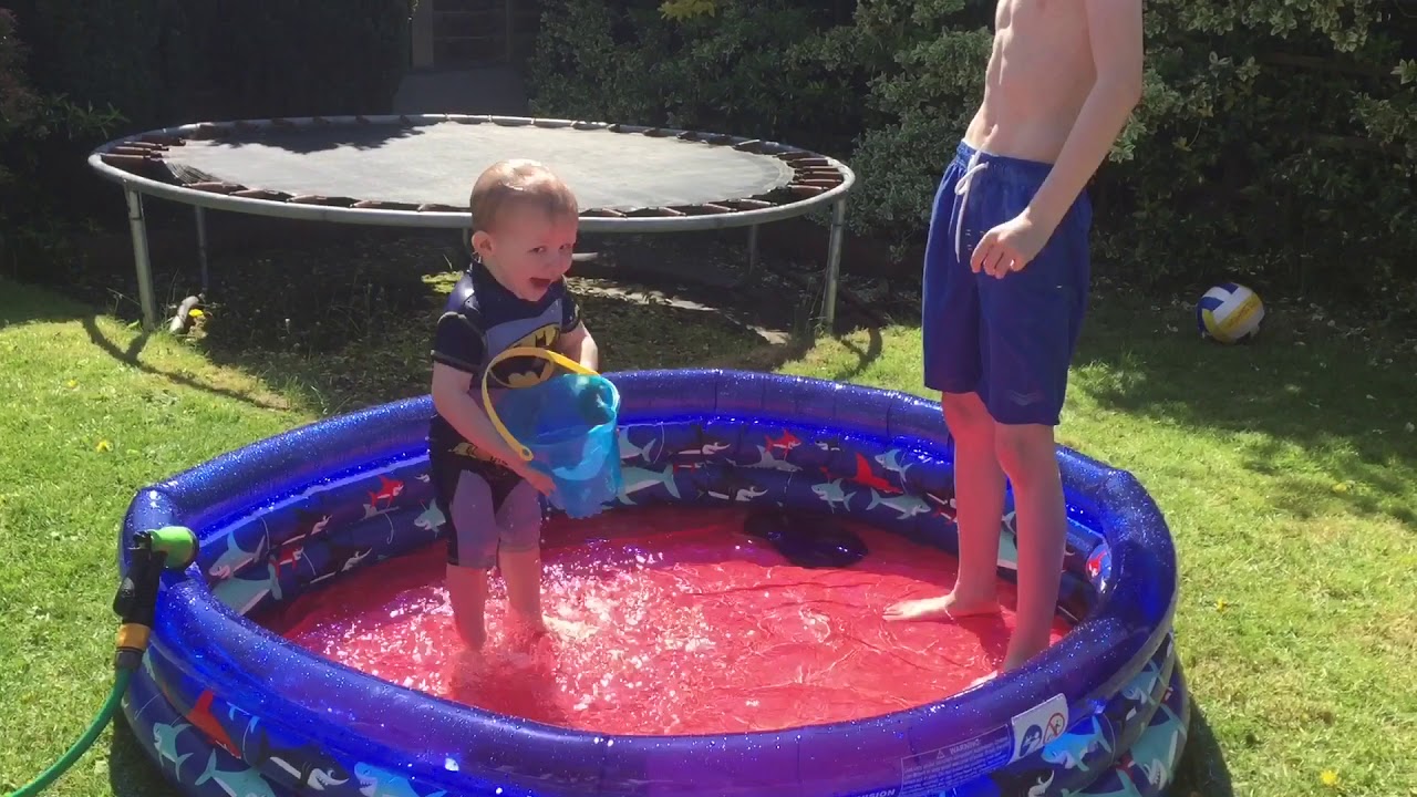 Batman and a paddling pool - YouTube