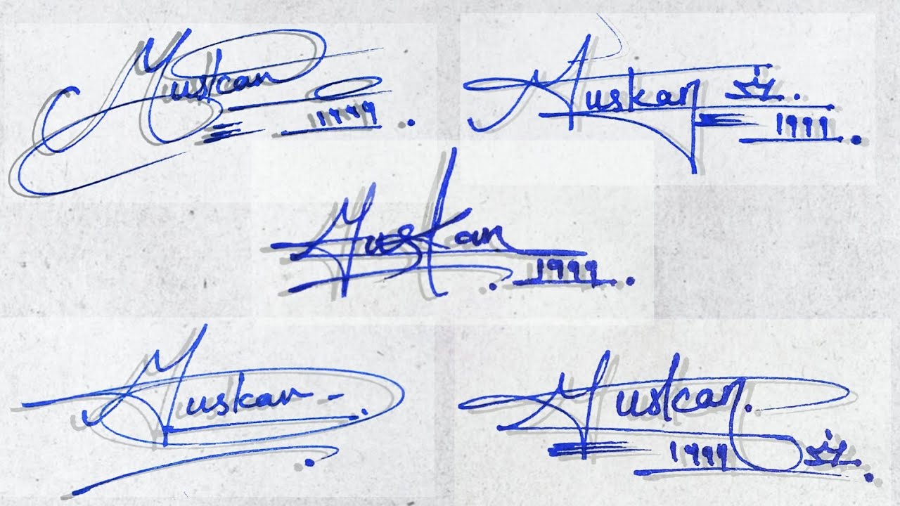 How to style your name | Sign your name | Muskan name signature style ...