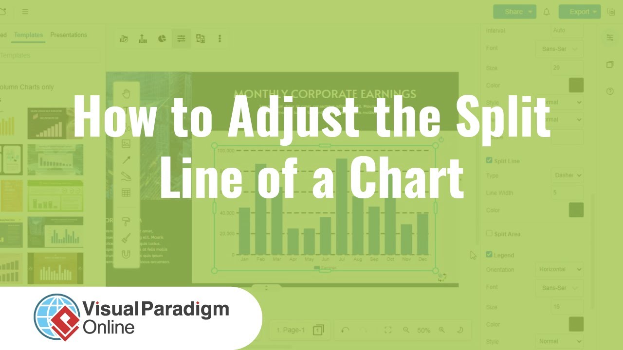 How to Adjust the Split Line of a Chart - YouTube