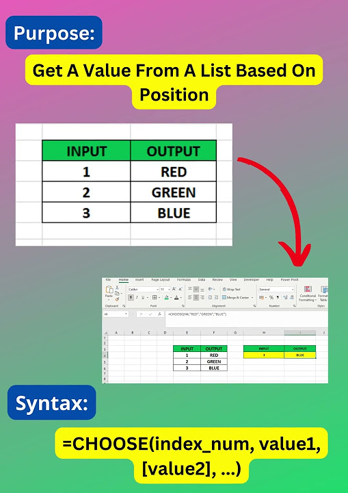 How To Use Choose Function In Advanced Excel Advancedexcel Excel Excelcourse Microsoftexcel 