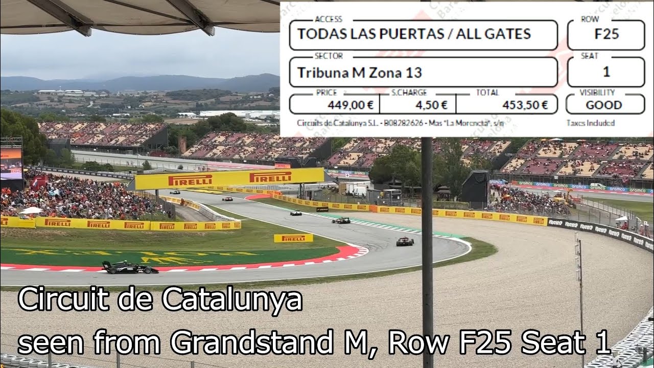 F1 view from Grandstand M Row F25, second seat from the top row ...