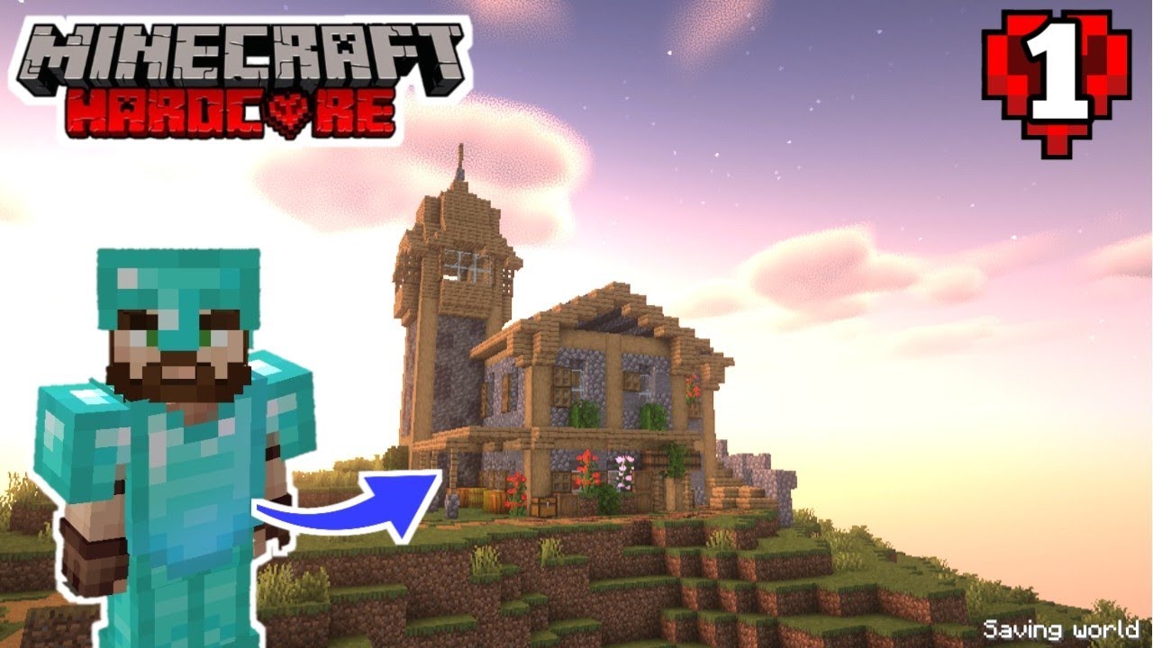 I BUILT PERFECT STARTER BASE IN MINECRAFT HADCORE LET'S PLAY 01 - YouTube