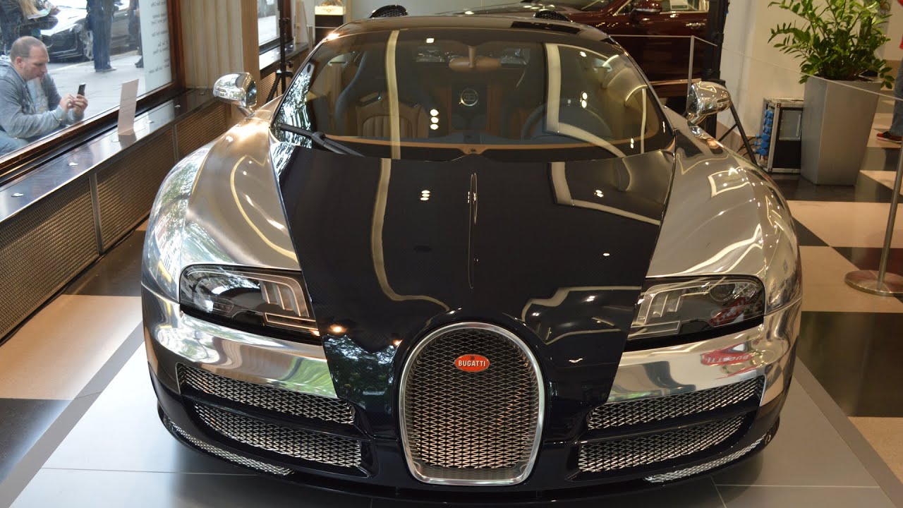 £2.1M Bugatti Veyron Vitesse at Jack Barclay (Chrome/ Blue Carbon Fiber ...