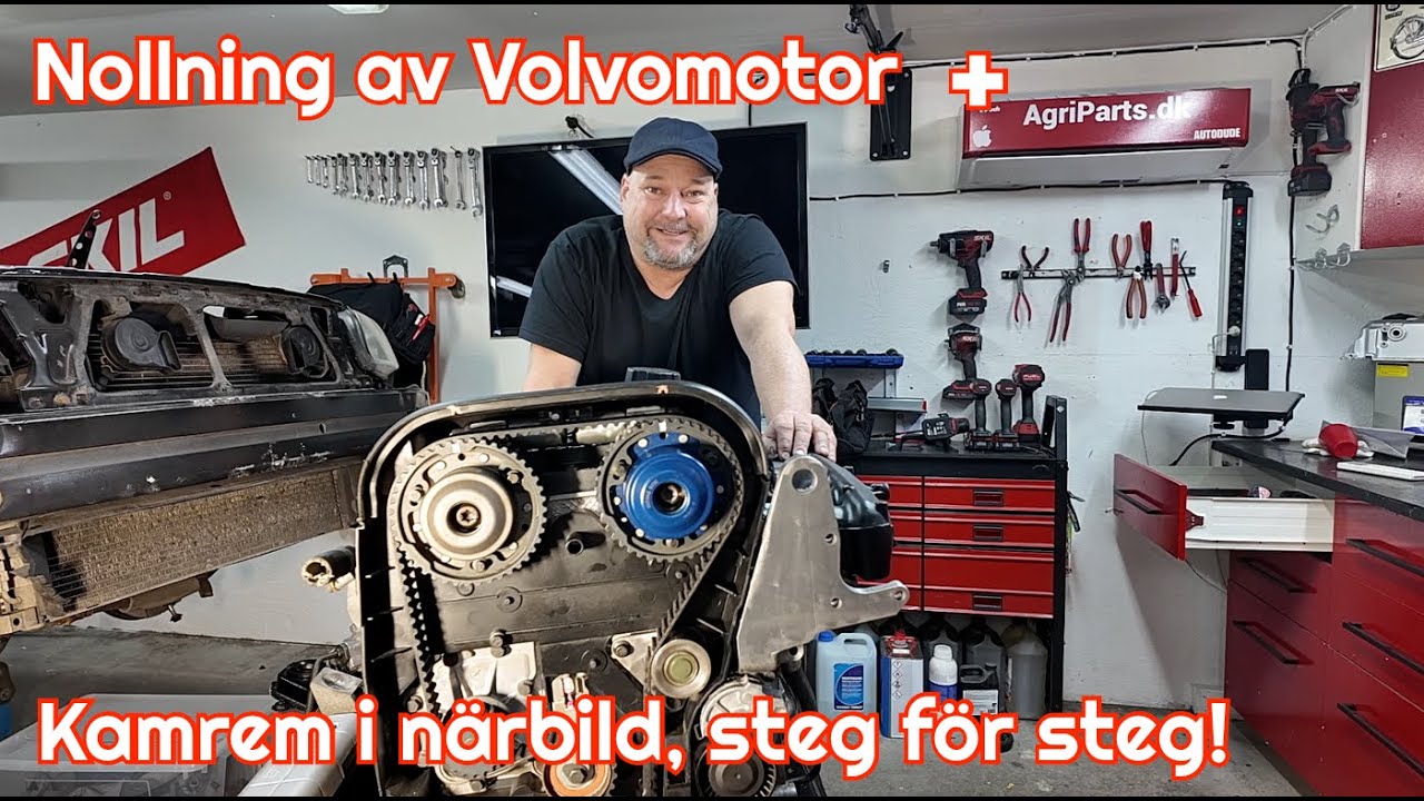Nollställning av volvo-motor och närbilder på kamremsbyte steg för steg ...