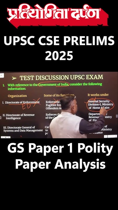 UPSC CSE PRELIMS 2025 | GS Paper 1 Polity Paper Analysis | Part 1 #upsc #prelims - YouTube