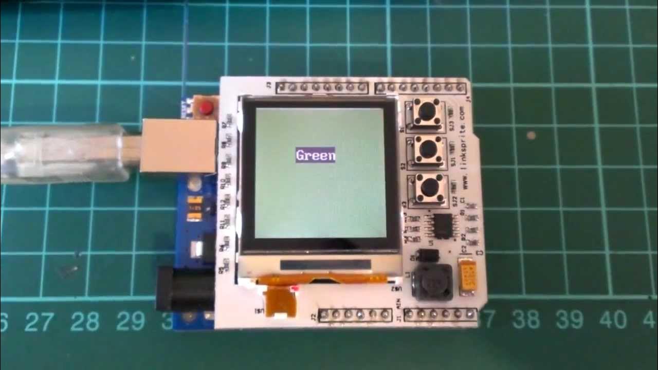 Linksprite Arduino Color LCD Shield Demonstration - background colors - YouTube