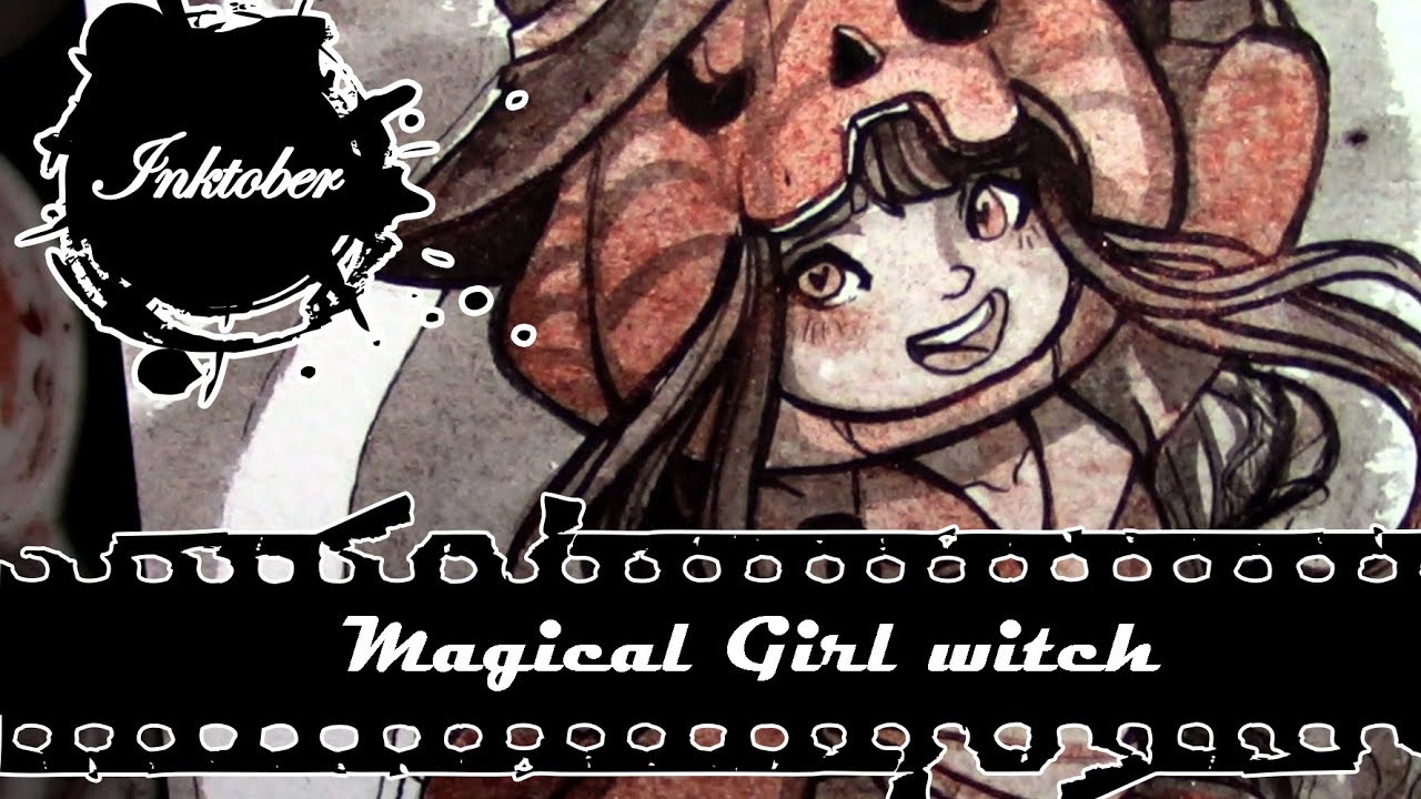 Inktober - The Magical Girl Witch - YouTube