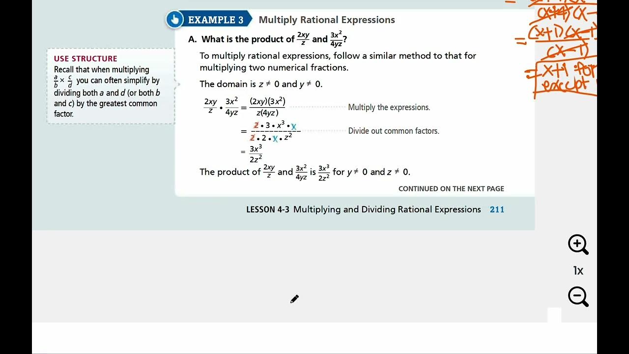 EnVision Algebra 2 Lesson 4-3: Multiplying and Dividing Rational ...