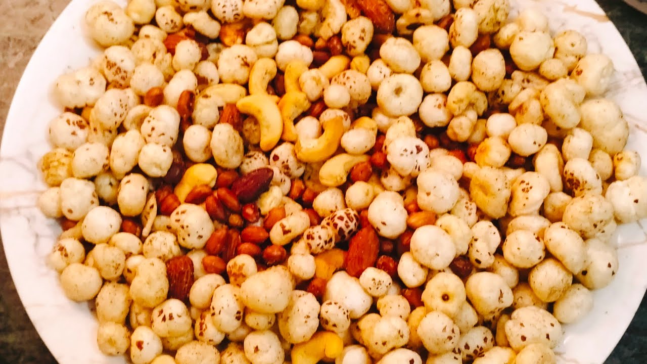 Makhana Dry Fruit Mixture Recipe।5 Minat Me Makhana Namkeen Recipe ...