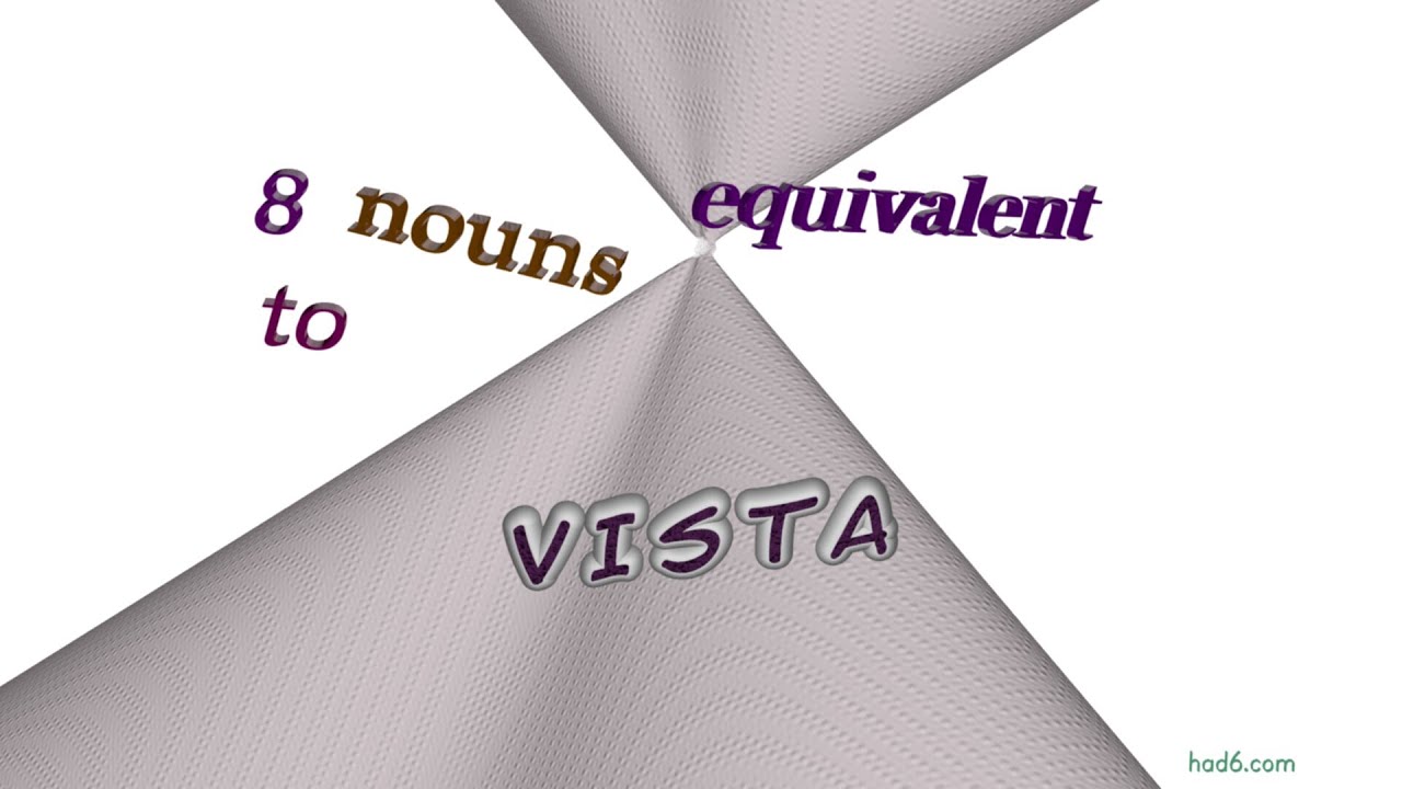 vista - 8 nouns meaning vista (sentence examples) - YouTube