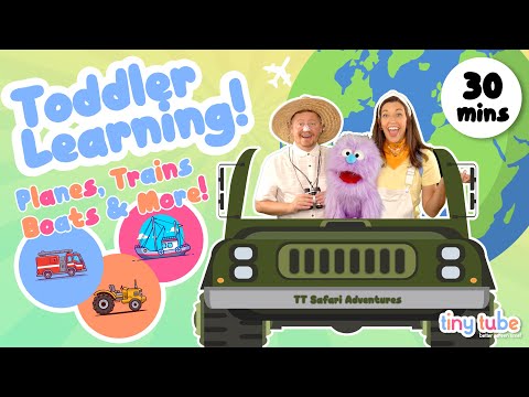 Learn Vehicles & Animals! Nursery Rhymes, 10 Little Fishies, Old McDonald. Trucks, Airplanes, Boats!