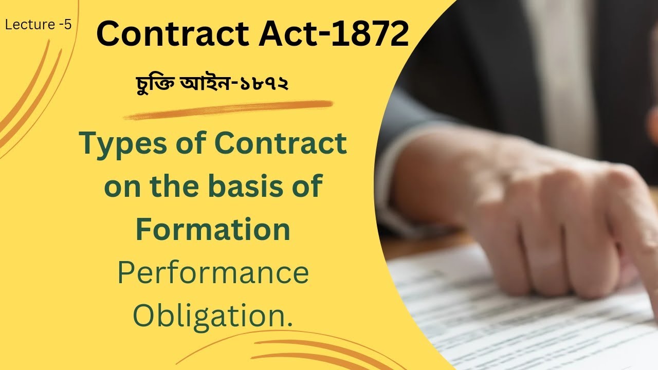 Classification of Contract on the basis of Formation, Performance and ...