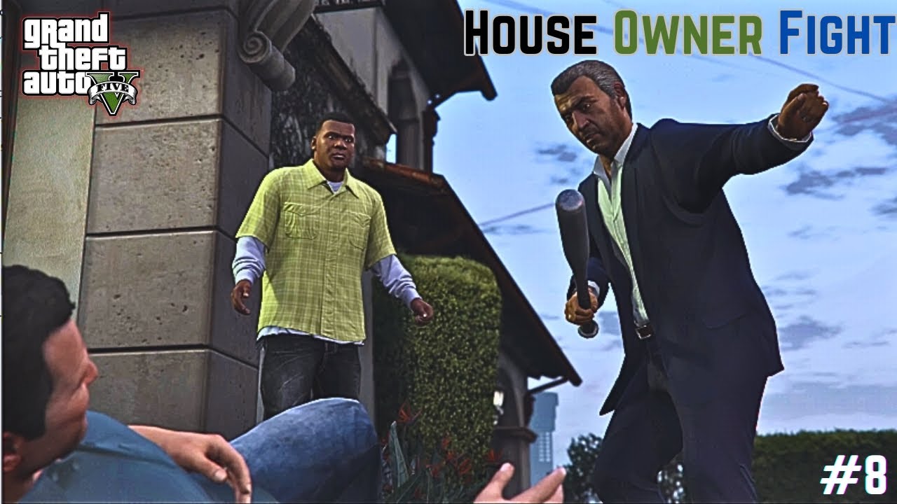 GTA 5 House Owner Fight with Michael Amazing Scene - YouTube