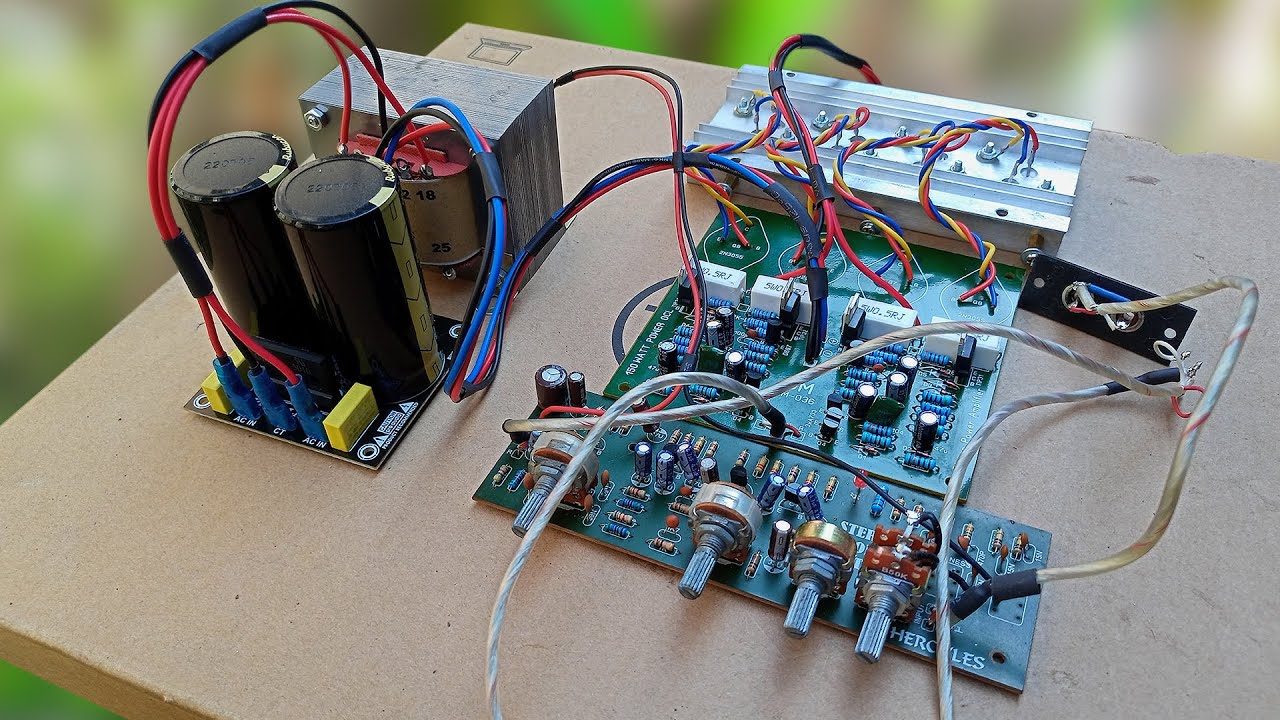 cara merakit power amplifier stereo 150 Watt travo 5 ampere kecil ...