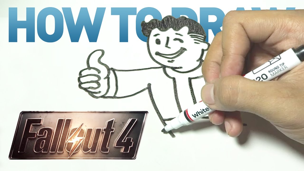 How to Draw a Cartoon - Fallout Character (Tutorial Step by Step) - YouTube