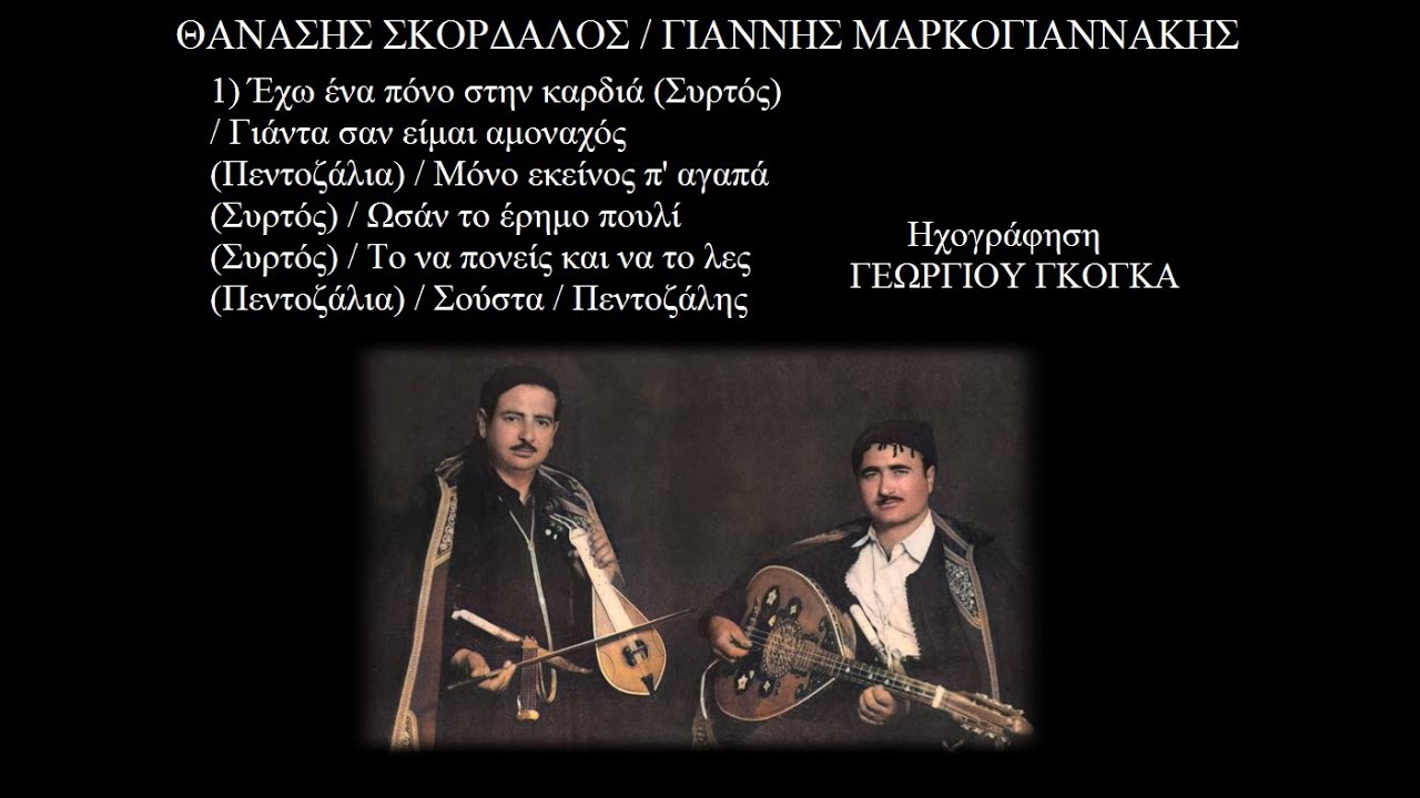 ΘΑΝΑΣΗΣ ΣΚΟΡΔΑΛΟΣ - ΓΙΑΝΝΗΣ ΜΑΡΚΟΓΙΑΝΝΑΚΗΣ | ΗΧΟΓΡΑΦΗΣΗ ΓΕΩΡΓΙΟΥ ΓΚΟΓΚΑ ...