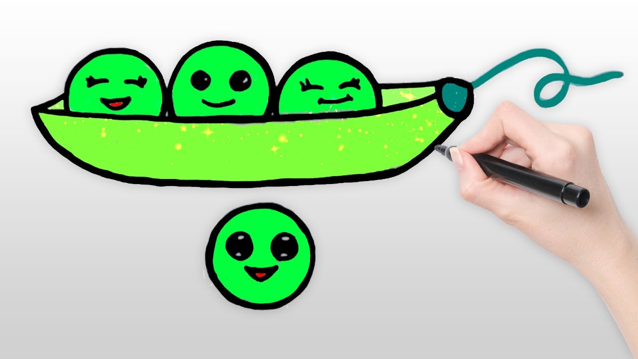 How to Draw Peas in a Pod ️ Cute Peas Drawing - YouTube