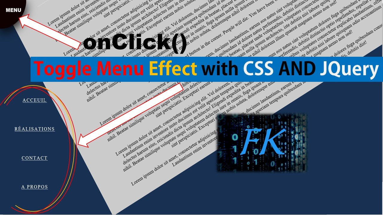 How To Make Responsive Toggle Menu Effect With Css And Jquery Fk