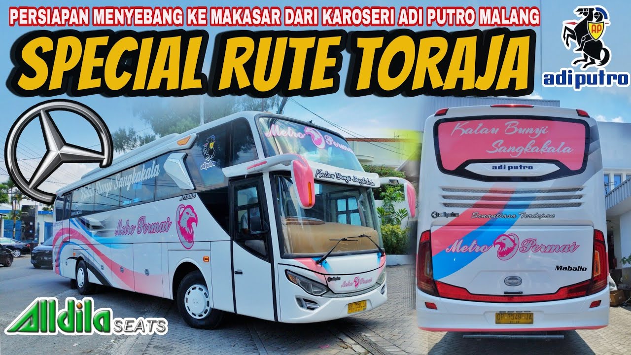 BUS METRO PERMAI MAKASAR-TORAJA‼️SERVICE AC PERSIAPAN MENYEBRANG KE MAKASAR DARI KAROSERI ADI ...