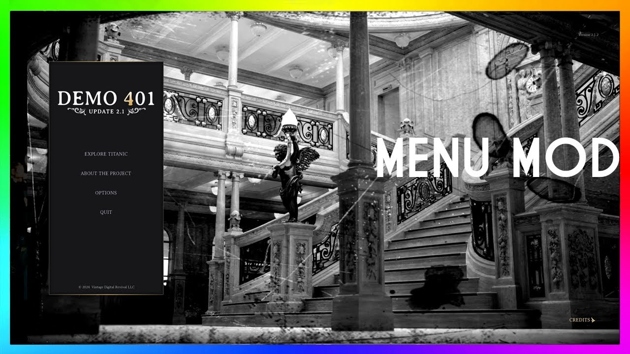 Black and White Menu Mod Titanic Honor and Glory Demo 401 PC - YouTube