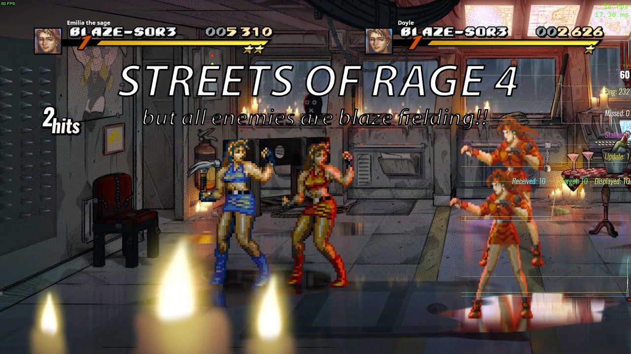 ONLINE COOP Streets of Rage 4 - enemy replacements mod - YouTube