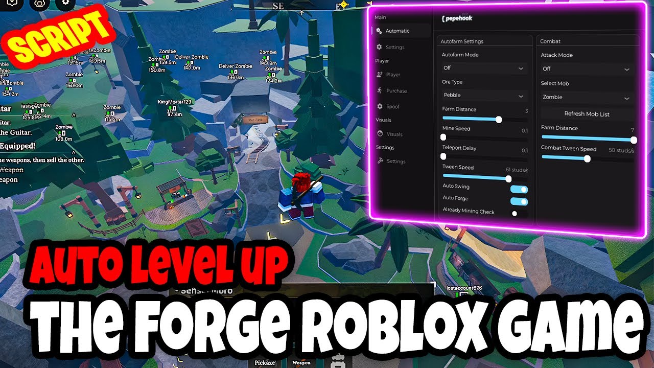 [AUTO LEVEL🔥] Pepehook Script | The Forge NO KEY Auto Rock, Auto Forge ...