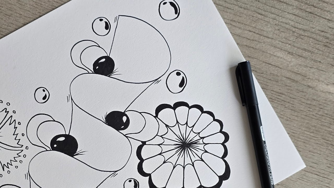 Doodle Pen Drawing | Follow Along Tutorial | Art Therapy | Pen Art ...