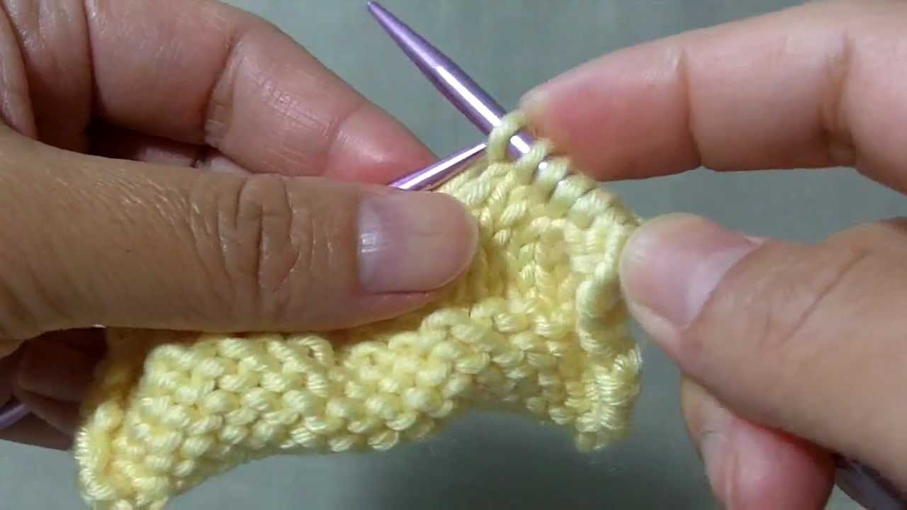 How to knit basic Knit (K) stitch - YouTube