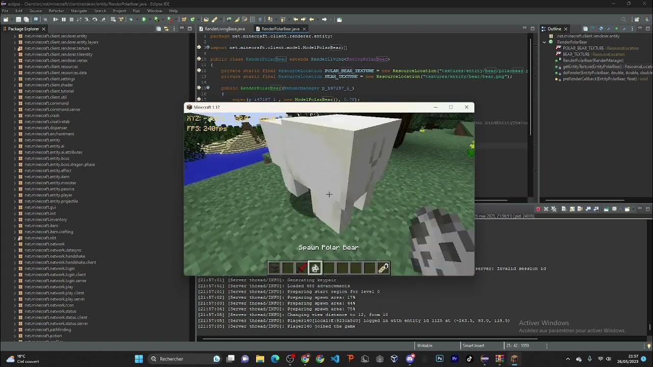Vidéo Programme Je test Mon Nouveau code de Minecraft #1 je rajoute un ...