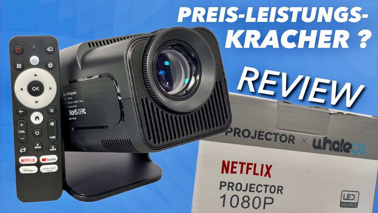 "NETFLIX" Beamer HY320 mit 180 GRAD Winkelverstellung zum schmalen ...