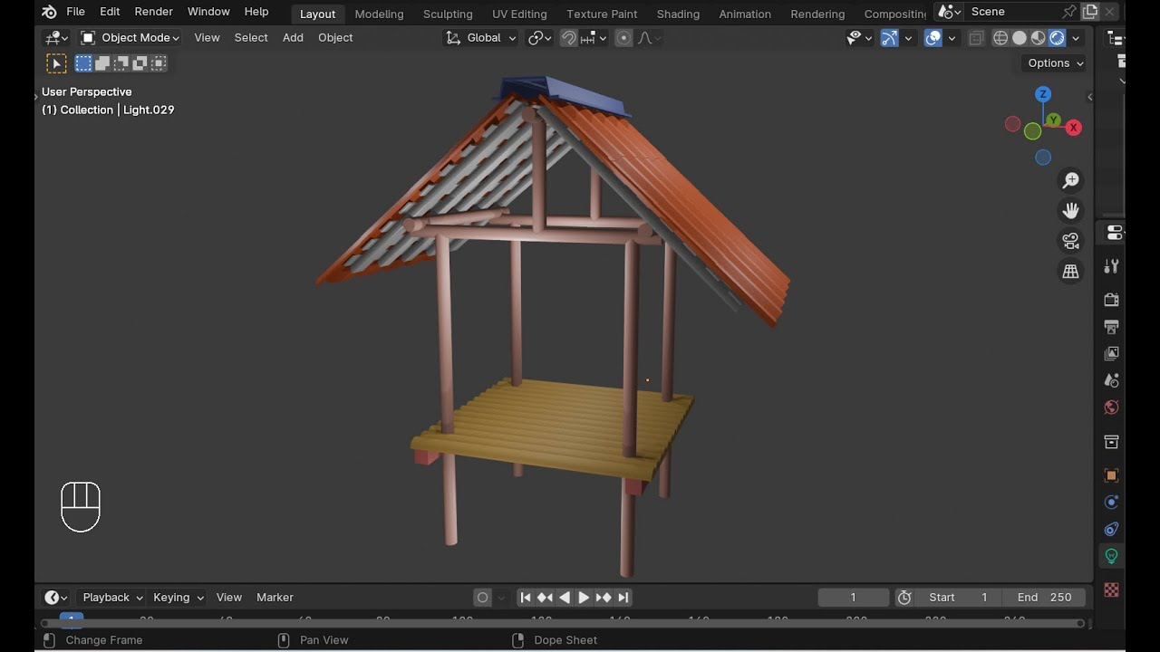 Tutorial basic 3d blender pemula | membuat tempat berteduh tahap 5 - YouTube