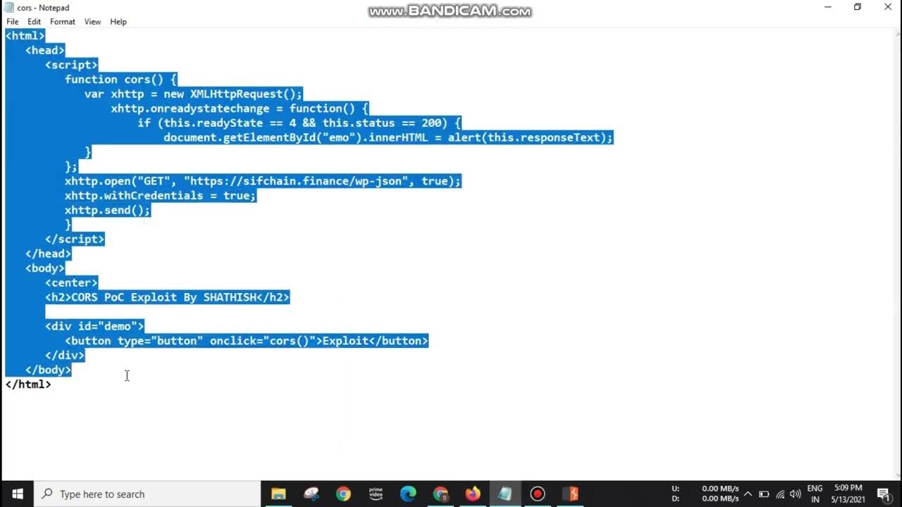 CORS BUG POC BUG BOUNTY HACKERONE $70 live method - YouTube