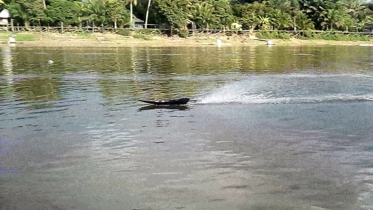 long tail drag boat RC made in dewe - YouTube