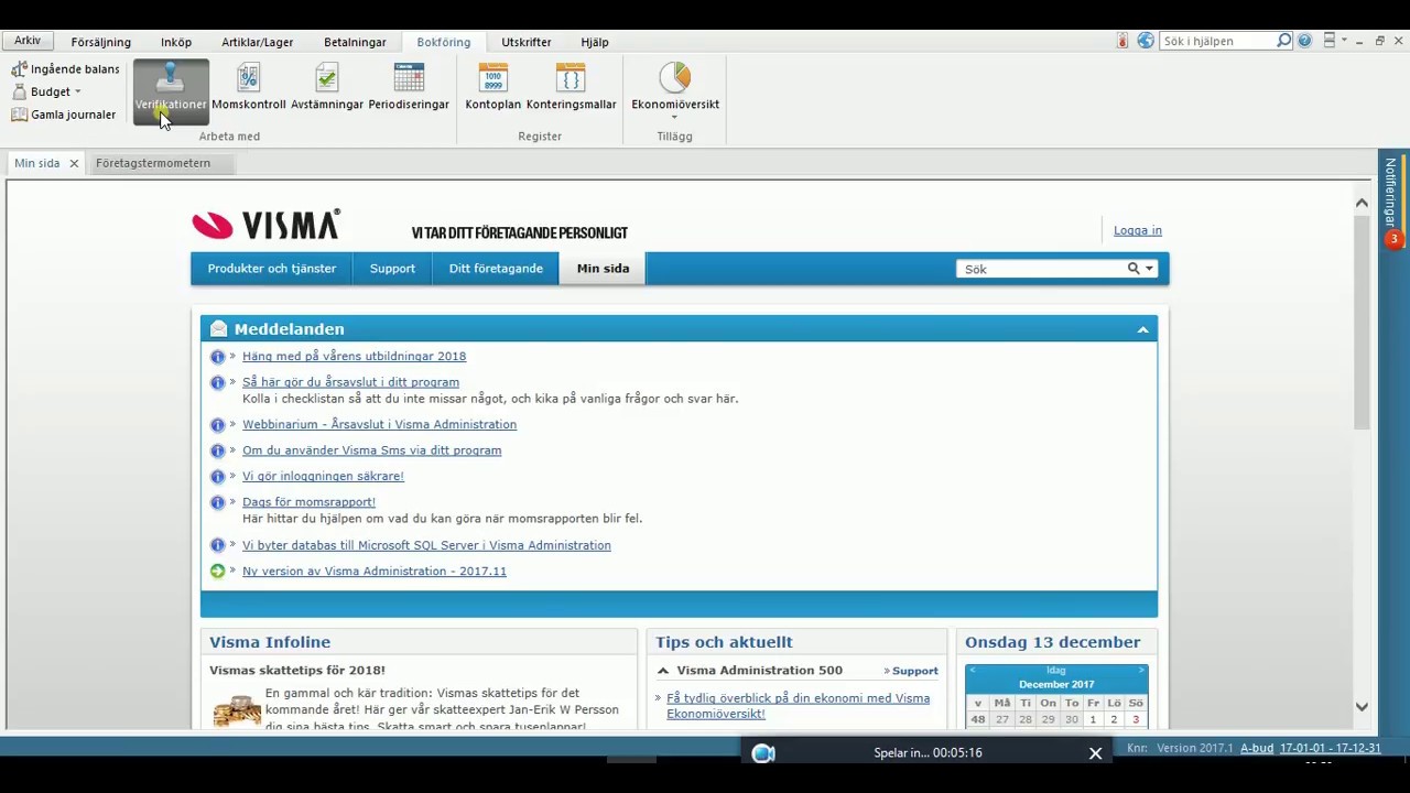 Lägg upp företag i Visma Administration 500 (bokföring från grunden) - YouTube