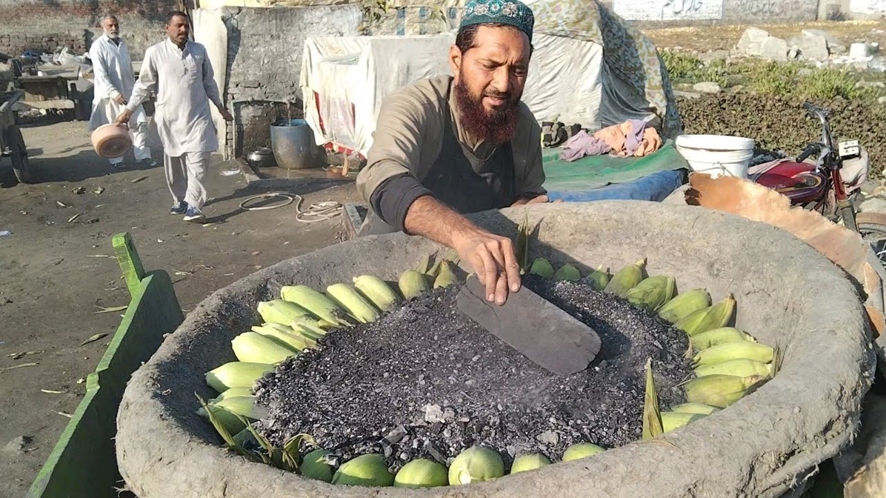 50 Years Old Man Making Special Corn In Hot sand| Amazing Food Street ...