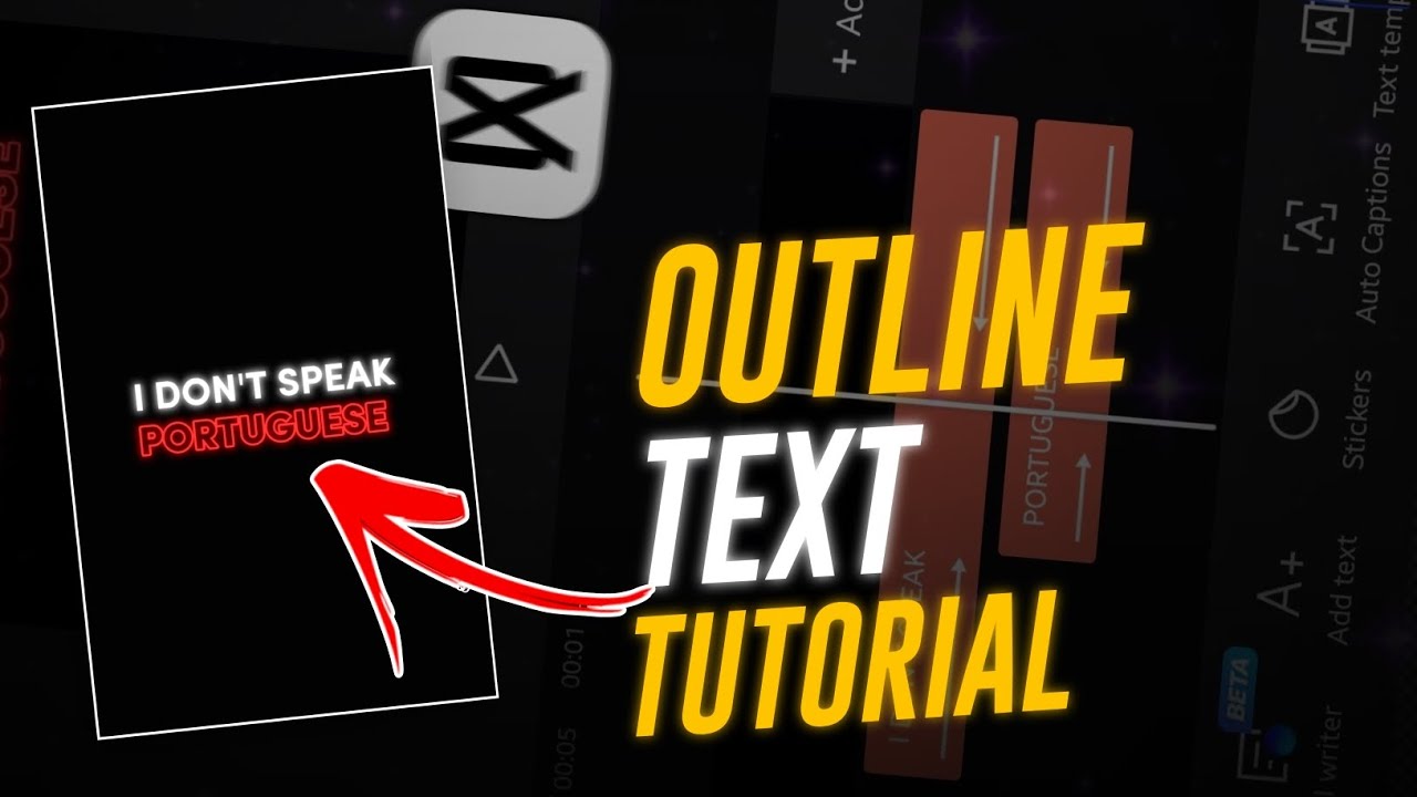OUTLINE TEXT TUTORIAL LIKE AE | TEXT TUTORIAL | capcut text tutorial glowing text | #capcut # ...