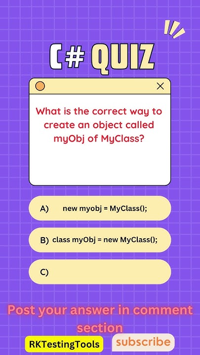 #17 What is the correct way to create an object called myObj of MyClass - YouTube