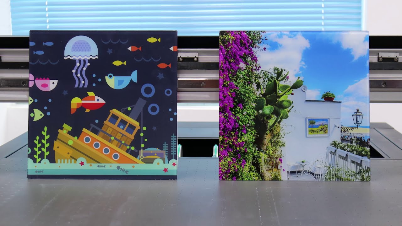 Glass Printing by SinoColor UV Flatbed Printer - YouTube