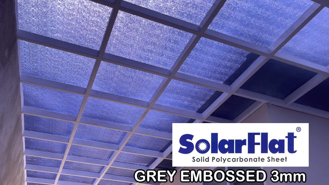 KANOPI TRANSPARAN ATAP SOLAR TUFF 3mm EMBOSSED GREY - YouTube