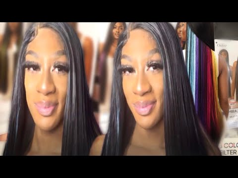 MIRAJ OUTRE COLOR BOMB 1B/RAINBOW 42 INCH WIG | GIGI PERFECTFACE - YouTube